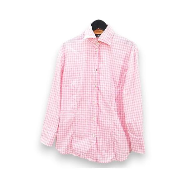 BOGNER ボグナー 長袖 シャツ M ピンク系 チェック ラウンドヘム レディース【表記サイズ】M【実寸サイズ】肩幅：42cm　身幅：48cm　着丈：64cm　袖丈：50cm　　【素材】コットン100％【色】ピンク系（画像参照）【仕様】...