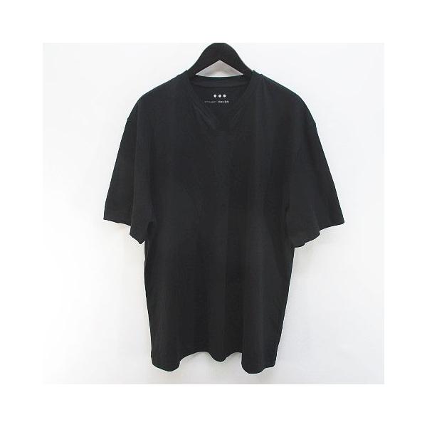 スリードッツ three dots BN159MY 半袖 サンデッドジャージー Tシャツ カットソー XL 黒系 ブラック 無地 キーネック リブ 日本製 メンズ【ブランド】スリードッツ three dots【表記サイズ】XL【実寸サイズ】...