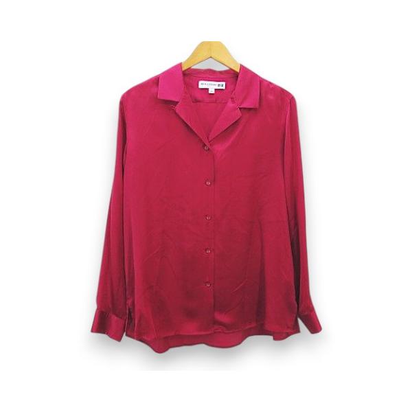 ユニクロ UNIQLO INES DE LA FRESSANGE 長袖 シャツ ブラウス L 赤系 レッド シルク 絹  レディース【ブランド】ユニクロ UNIQLO【表記サイズ】L【実寸サイズ】肩幅：42cm　身幅：47cm　着丈：73c...