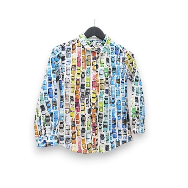 ポールスミス PAUL SMITH 車プリント 半袖 シャツ 130 車 総柄 綿 コットン マルチカラー キッズ【ブランド】ポールスミス PAUL SMITH【表記サイズ】130【実寸サイズ】肩幅：34cm　身幅：35cm　着丈：53cm...