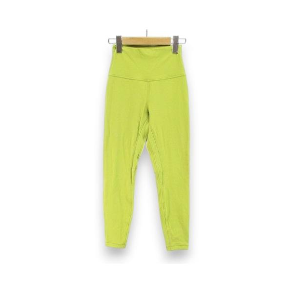 ルルレモン lululemon ヨガウェア ロング丈 レギンス スパッツ S 黄 イエロー系 ストレッチ ロゴ プリント レディース【ブランド】ルルレモン lululemon【表記サイズ】S【実寸サイズ】ウエスト：52cm　もも幅：21cm...