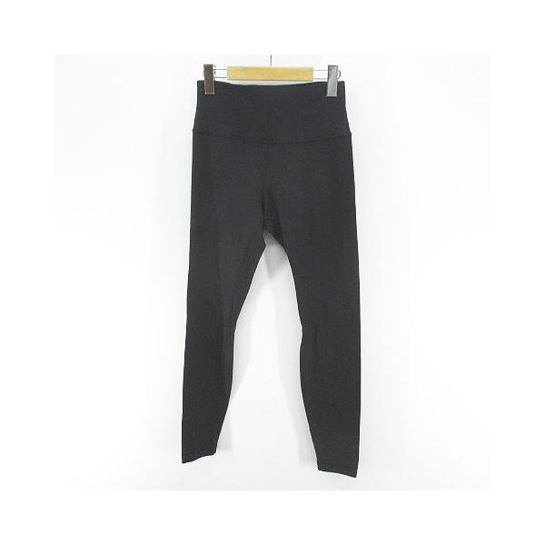 ルルレモン lululemon ヨガウェア ロング丈 レギンス スパッツ 黒系 ブラック ストレッチ ロゴ プリント レディース【ブランド】ルルレモン lululemon【実寸サイズ】ウエスト：62cm　もも幅：24cm　裾幅：10cm　股...