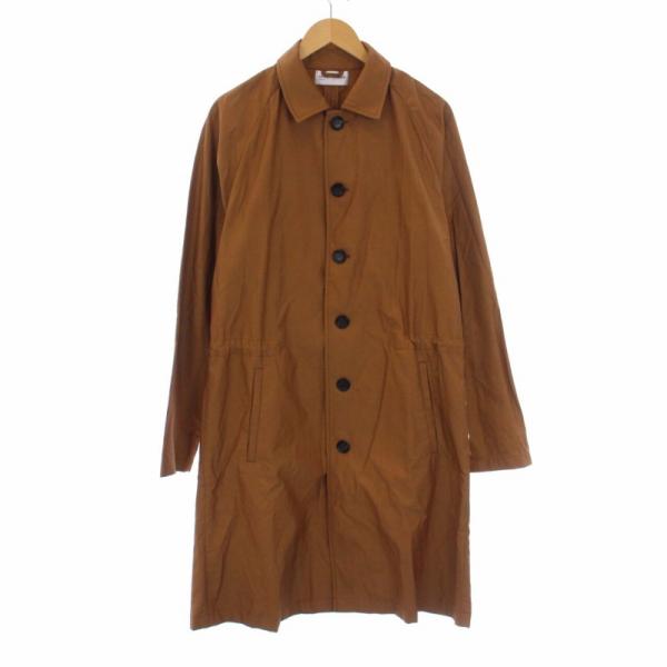 LE PAR-DESSUS ル パーデッシュ ポリエステルコットンギャバジンバルカラーコート FORD ステンカラーコート アウター ロング 2 M 茶【表記サイズ】2（M）【実寸サイズ】身幅：53cm　着丈：103cm　ゆき丈：89.5c...