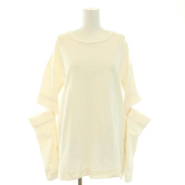 アンスリード UN3D. 20SS オープンエルボートップ ロンT Tシャツ カットソー クルーネック 長袖 F 白 ホワイト /YT レディース【ブランド】アンスリード UN3D.【表記サイズ】F【実寸サイズ】肩幅：約52.5cm　身幅：...