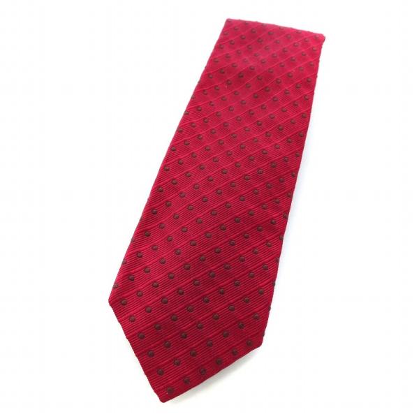 ブロックルハースト BROCKLEHURST ネクタイ シルク ドット ワイドタイ 赤 レッド /TK メンズ【実寸サイズ】ネクタイ　全長142cm　大剣幅9cm　小剣幅4cm　【素材】シルク100％【色】赤 レッド【状態】中継ぎ部分にシワ...