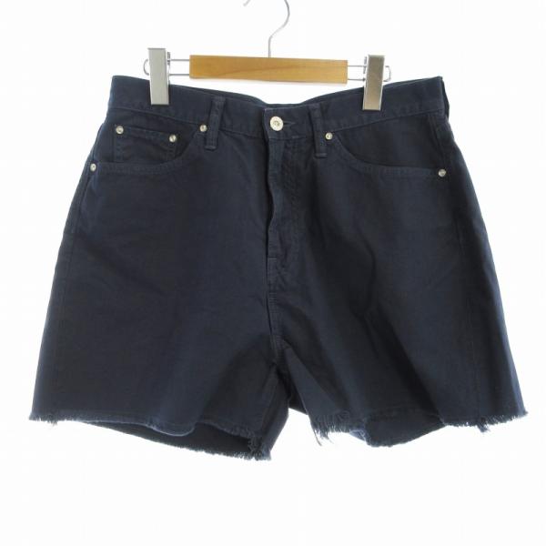 ヒアーズザグットニュース HERE’S THE GOOD NEWS ショートパンツ ハーフ カットオフ L 紺 ネイビー /RO レディース【表記サイズ】L【実寸サイズ】ウエスト：約78cm　もも幅：約32cm　裾幅：約30cm　股上：約3...