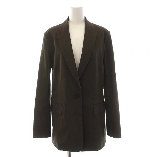 セオリーリュクス theory luxe 23SS CRISP LINEN ARVADA NL シングルブレストジャケット テーラード 1B リネン混 アウター 40 L カーキ【ブランド】セオリーリュクス theory luxe【表記サイ...