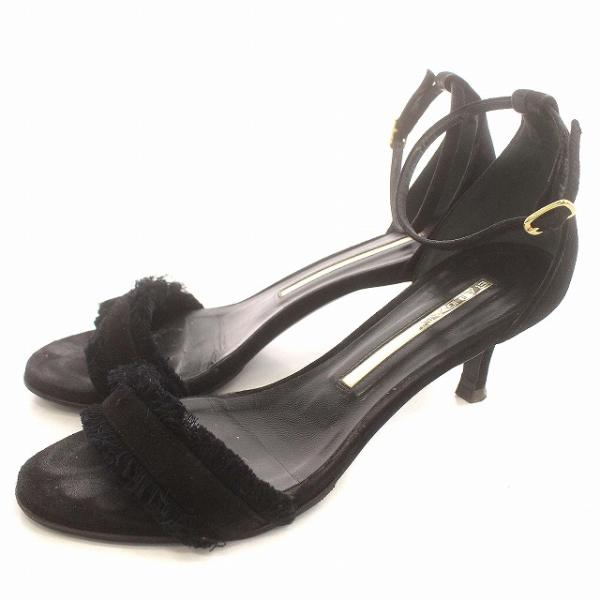 バルダン baldan サンダル スエード フリンジ アンクルストラップ 36 23cm 黒 ブラック /☆G レディース【ブランド】バルダン baldan【表記サイズ】36/約23cm【実寸サイズ】ヒールの高さ：5cm　最大幅：7cm　　...