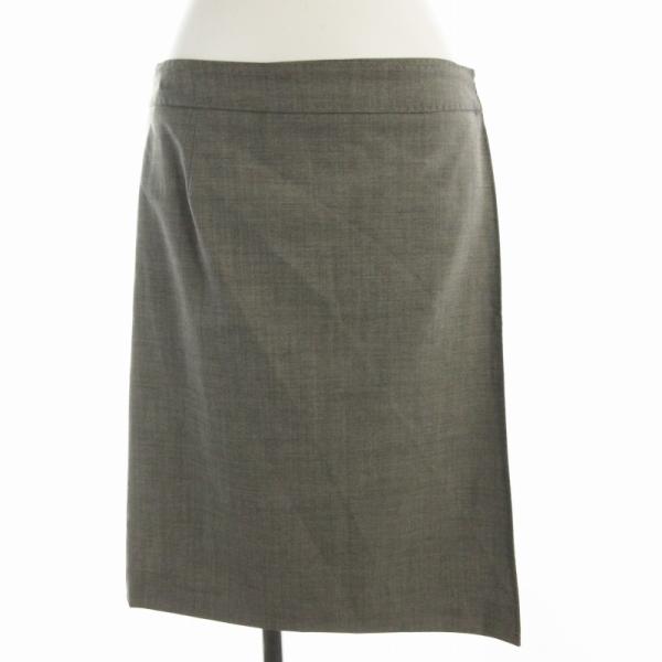 レステラ LESTERA ラップスカート 台形 ひざ丈 40 L グレー /RO レディース【表記サイズ】40(L相当)【実寸サイズ】ウエスト：約76cm　ヒップ：約98cm　スカート丈：約53cm　　【素材】表地 毛95%、ポリウレタン5...