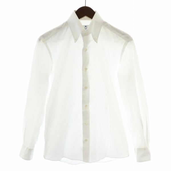 エッリコフォルミコラ Errico Formicola シャツ ストライプ ボタンダウン 長袖 38/15 M 白 ホワイト /XK メンズ【表記サイズ】38/15(サイズM相当)【実寸サイズ】肩幅：約43cm　身幅：約50cm　着丈：約7...