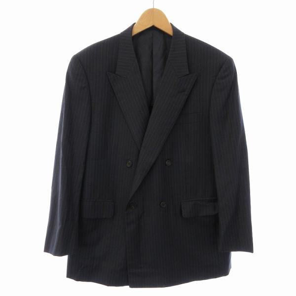 ヒッキー フリーマン HICKEY FREEMAN  テーラードジャケット ブレザー ダブル 背抜き ストライプ フォーマル 紺 ネイビー /EE メンズ【表記サイズ】サイズ表記なし(実寸サイズをご参考ください。)【実寸サイズ】肩幅：約46...
