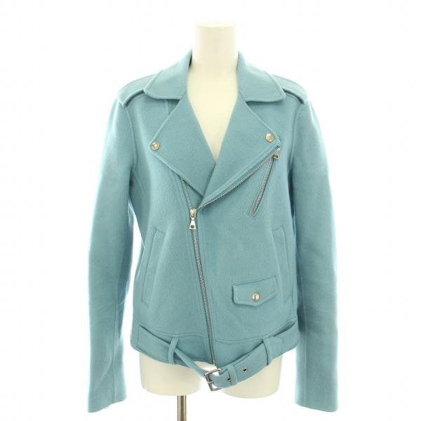 セオリー Theory NEW DIVIDE TRALSMIN DF ライダースジャケット アウター ベルト ウール カシミヤ混 S 水色 ライトブルー レディース【ブランド】セオリー Theory【表記サイズ】S【実寸サイズ】肩幅：約39...