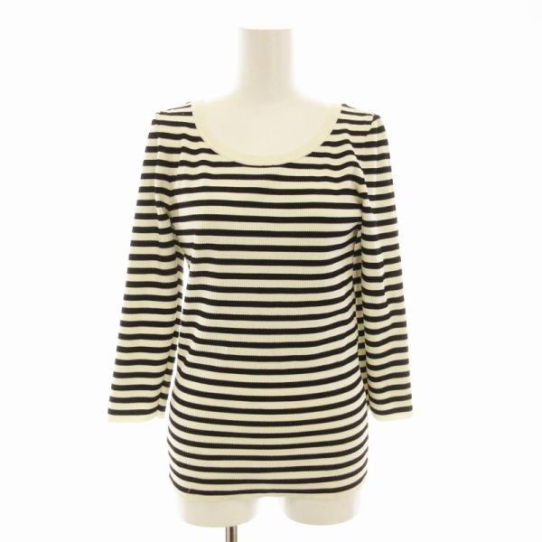 ジャスグリッティー JUSGLITTY ニット セーター 長袖 ボーダー 白 ホワイト 2 43350330 /EE レディース【ブランド】ジャスグリッティー JUSGLITTY【表記サイズ】2【実寸サイズ】肩幅：約33cm　身幅：約36c...