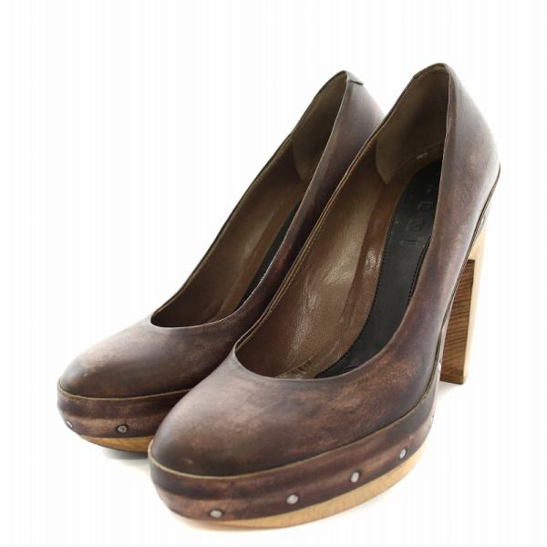 マルニ MARNI パンプス ラウンドトゥ ハイヒール レザー 36 23.0cm 茶 ブラウン LV228 00M80 /YT レディース【ブランド】マルニ MARNI【表記サイズ】36（日本サイズ23.0cm相当）【実寸サイズ】ヒールの...