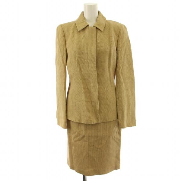 セルッチオ CERCHIO スーツ フォーマル セットアップ 上下 ジャケット スカート M ベージュ /DK レディース【ブランド】セルッチオ CERCHIO【表記サイズ】M【実寸サイズ】ジャケット 肩幅：約38cm　ジャケット 身幅：約...