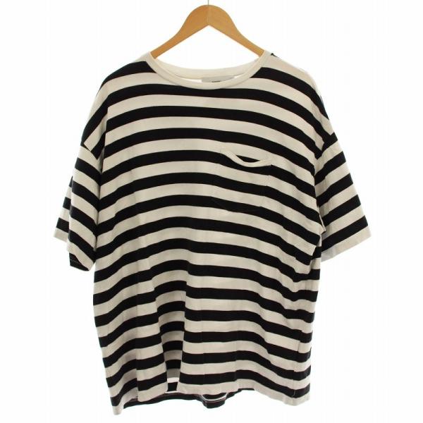 グラフペーパー Graphpaper BORDER POCKET TEE S/S GM20170149B ボーダー Tシャツ ポケット 半袖 2 白 黒【ブランド】グラフペーパー Graphpaper【表記サイズ】2【実寸サイズ】肩幅：58...