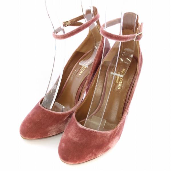 アクアズーラ AQUAZZURA ALIX PUMP 105 VELVET パンプス ベロア ストラップ 35 22cm ピンク /TK レディース【ブランド】アクアズーラ AQUAZZURA【表記サイズ】35（22cm）【実寸サイズ】ヒー...