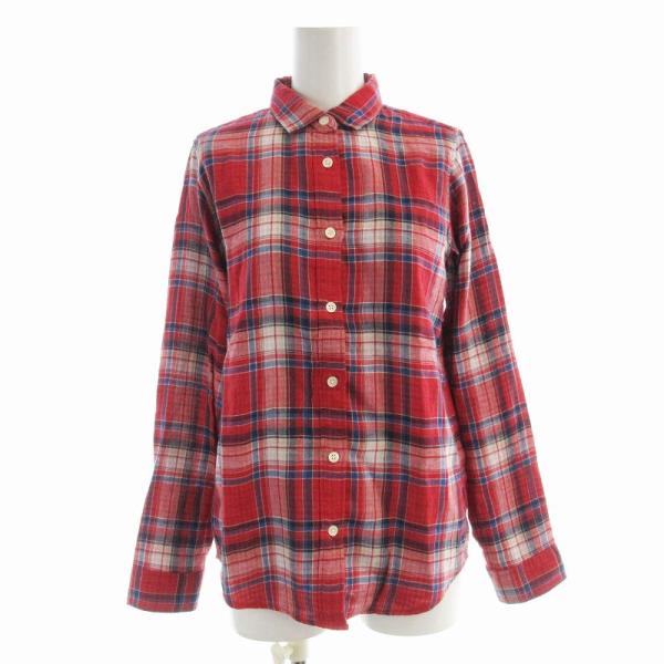 ザノースフェイス THE NORTH FACE シャツ ブラウス 長袖 チェック リネン混 M 赤 レッド NRW61404 /EE レディース【ブランド】ザノースフェイス THE NORTH FACE【表記サイズ】M【実寸サイズ】肩幅：約...