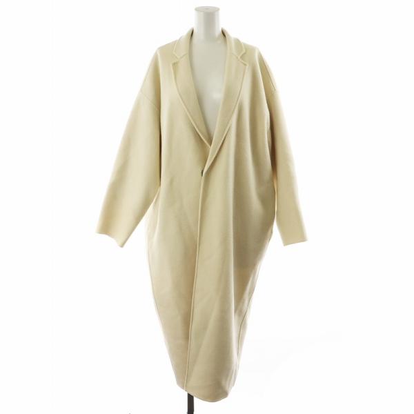 アンクレイヴ UNCRAVE 21AW リバーロングチェスターコート ロング丈 ウール アウター 2 アイボリー COUVIW0501 /AN16 レディース【表記サイズ】2【実寸サイズ】肩幅：約63cm　身幅：約68cm　着丈：約122c...
