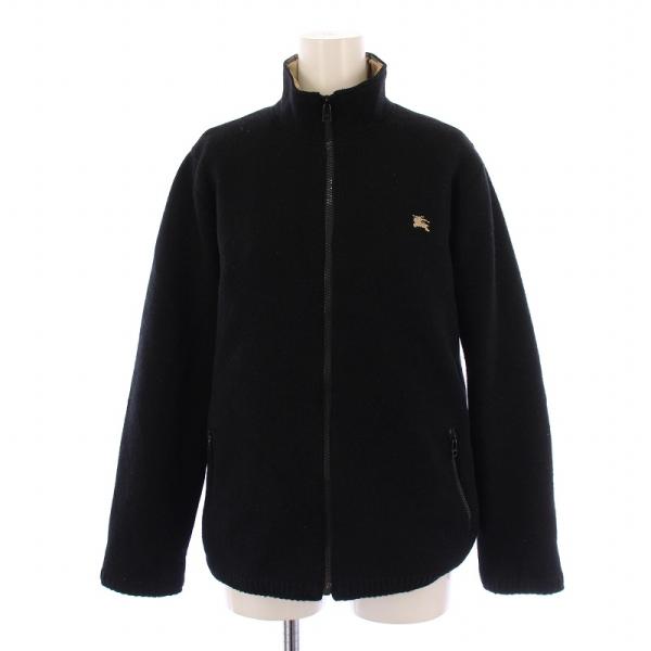 バーバリーブルーレーベル BURBERRY BLUE LABEL ニットジャケット ジップアップ ハイネック ロゴ刺繍 M 黒 レディース【ブランド】バーバリーブルーレーベル BURBERRY BLUE LABEL【表記サイズ】M【実寸サイ...