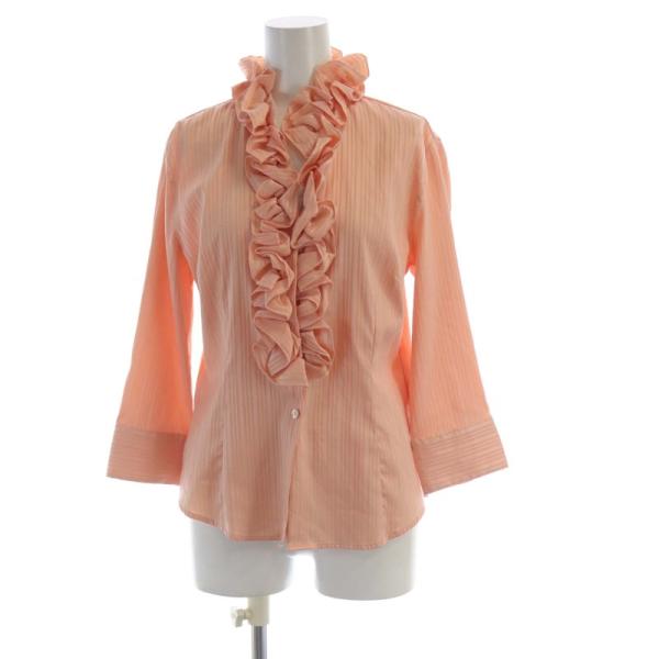 ナラカミーチェ NARA CAMICIE シャツ ブラウス ボーダー フリル 長袖 1 ピンク 10-31-02-002 /RO レディース【ブランド】ナラカミーチェ NARA CAMICIE【表記サイズ】1【実寸サイズ】肩幅：約40cm　...