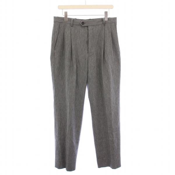 カンタータ CANTATE テーパードパンツ スラックス タック ボタンフライ ストレッチ ウール 46 グレー /BB メンズ【表記サイズ】46【実寸サイズ】ウエスト：約46.5cm　もも幅：約30.5cm　裾幅：約21.5cm　股上：約...