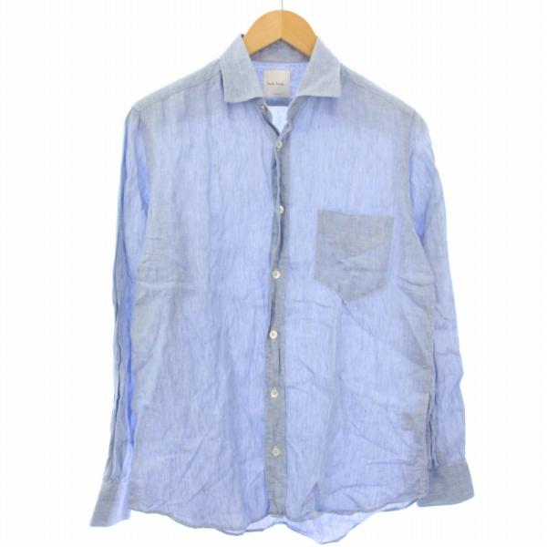 ポールスミス PAUL SMITH シャツ 長袖 リネン M 水色 PF-CR-39372 /TK メンズ【ブランド】ポールスミス PAUL SMITH【表記サイズ】M【実寸サイズ】肩幅：41cm　身幅：49cm　着丈：66-70cm　袖丈...