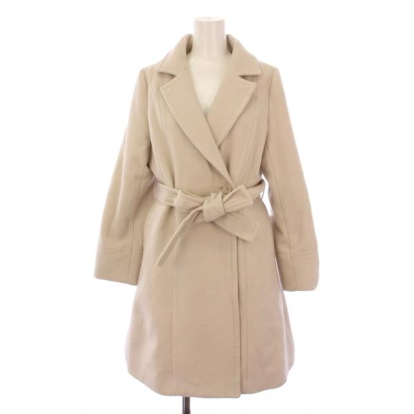 ミシェルマカロン michell Macaron ラップショートコート ベルト付き ウール ナイロン XS ベージュ SMR0268 /BM レディース【ブランド】ミシェルマカロン michell Macaron【表記サイズ】XS【実寸サイ...