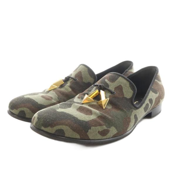 ジュゼッペザノッティデザイン GIUSEPPE ZANOTTI DESIGN ローファー チャーム カモフラ 迷彩柄 42 カーキ 黒 ブラック 4602【ブランド】ジュゼッペザノッティデザイン GIUSEPPE ZANOTTI DESIG...