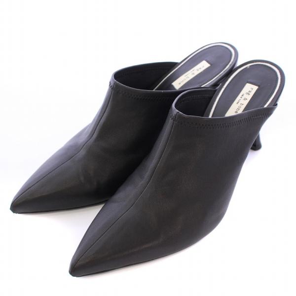 ラグ&amp;ボーン RAG&amp;BONE Brea Mules ブレアミュール ポインテッドトゥ ハイヒール レザー 38 黒 ブラック WFF22HF0012X1 /BB レディース【ブランド】ラグ&amp;ボーン RAG&amp;...