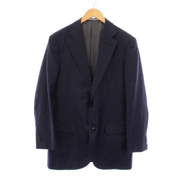 タキザワ シゲル Takizawa Shigeru dormeuil テーラードジャケット シングル ピンストライプ 48 ネイビー 501-131-04709 /KH メンズ【ブランド】タキザワ シゲル Takizawa Shigeru【...