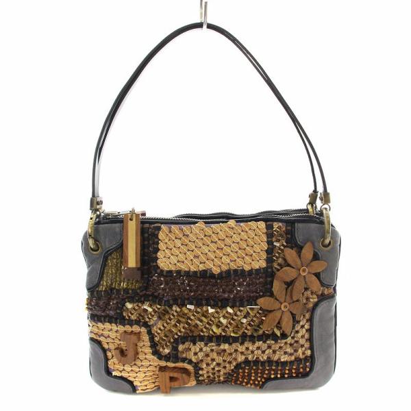 ジャマンピュエッシュ JAMIN PUECH ハンドバッグ ウッドビーズ レザー 紫 パープル /☆G レディース【ブランド】ジャマンピュエッシュ JAMIN PUECH【実寸サイズ】持ち手の長さ：43cm　ヨコ：26cm　タテ：20cm　...