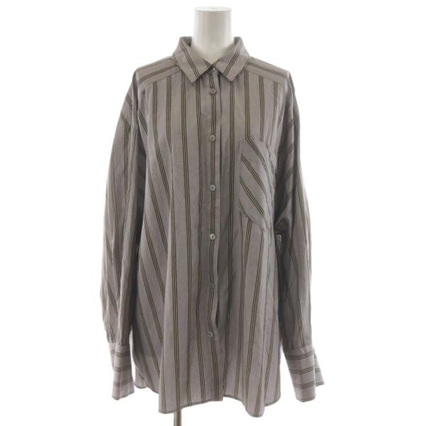 マチュアード MATURED シャツ ブラウス 長袖 ストライプ柄 F グレー 122500039 /RR レディース【表記サイズ】F【実寸サイズ】肩幅：68cm　身幅：72cm　着丈：77cm　袖丈：45cm　　【素材】綿【色】グレー【状...
