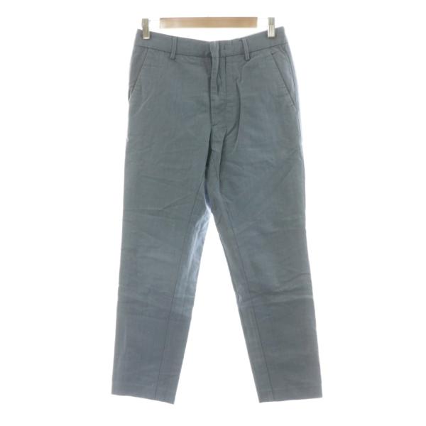 ペンス Pence スラックスパンツ 絹 シルク混 44 ブルーグレー 83540 /NQ メンズ【表記サイズ】44【実寸サイズ】ウエスト：約70cm　もも幅：約23cm　裾幅：約17cm　股上：約30cm　股下：約70cm　　【素材】綿、...