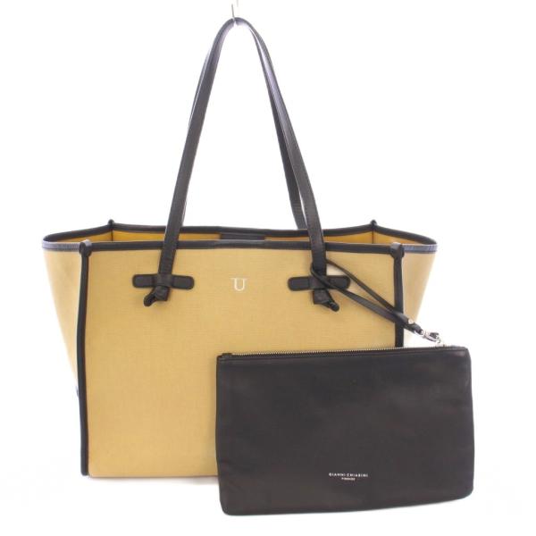 ジャンニカリーニ GIANNI CHIARIN MARCELLA マルチェッラ トートバッグ ハンドバッグ キャンバス レザー ロゴ ポーチ付き ベージュ 黒【ブランド】ジャンニカリーニ GIANNI CHIARIN【実寸サイズ】持ち手の長...