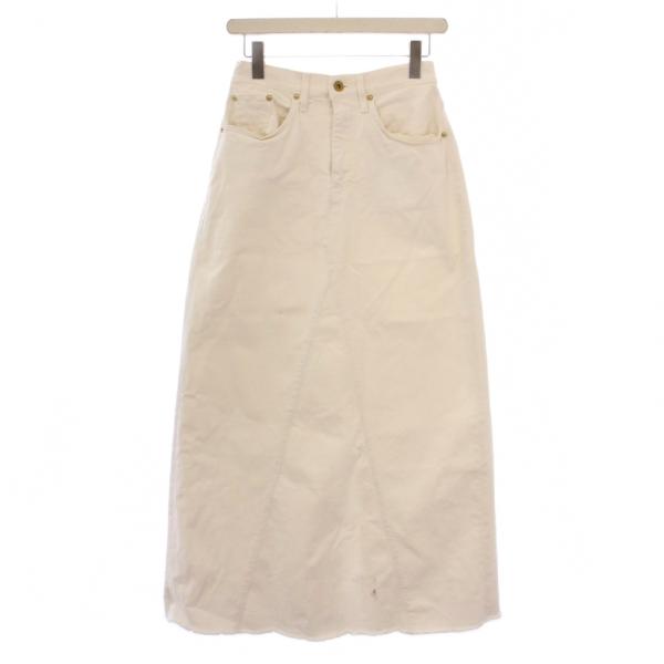 グッドグリーフ GOOD GRIEF CUT OFF HEM LONG SKIRT カットオフロングスカート ジップフライ S アイボリー MXGG08L /BM レディース【表記サイズ】S【実寸サイズ】ウエスト：58cm　ヒップ：100c...