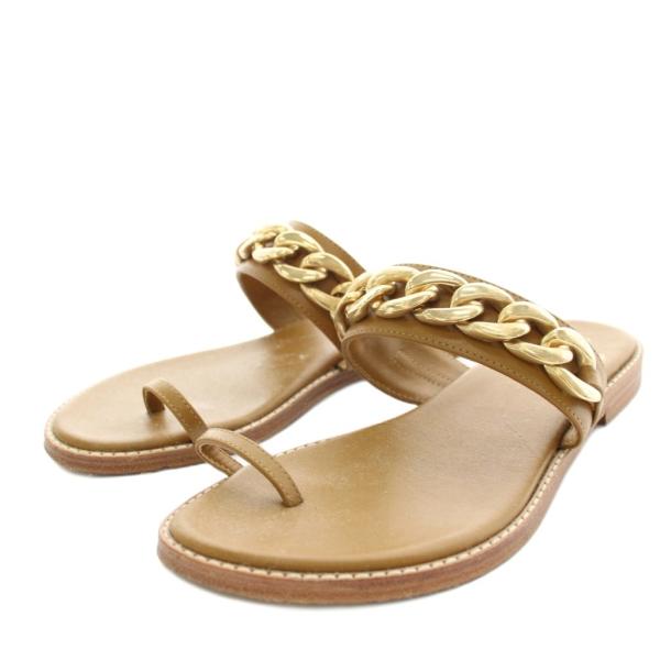 イルサンダロオブカプリ il Sandalo of Capri チェーンサムループサンダル トングサンダル レザー 35 茶 ブラウン /YT レディース【表記サイズ】35（日本サイズ22.0〜22.5cm相当）【実寸サイズ】最大幅：約9c...