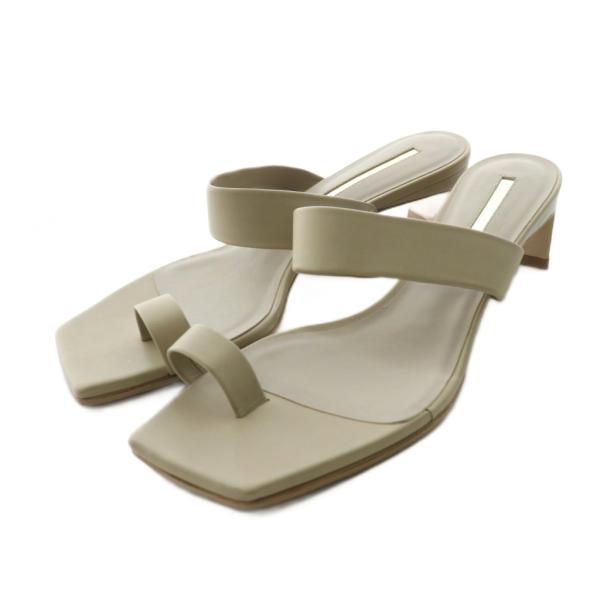 ブレンタ BRENTA サンダル ミュール スクエアトゥ ローヒール レザー 38 グレー /NQ レディース【表記サイズ】38【実寸サイズ】ヒールの高さ：約4.5cm　最大幅：約9.5cm　　【素材】レザー【色】グレー【仕様】-【状態】若...