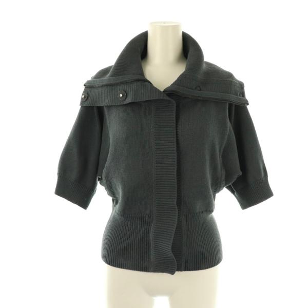 セオリー Theory ALECIA VANTAGE ニットジャケット 半袖 2 グレー /DF レディース【ブランド】セオリー Theory【表記サイズ】2【実寸サイズ】肩幅：35cm　身幅：35cm　着丈：44.5cm　袖丈：29.5c...