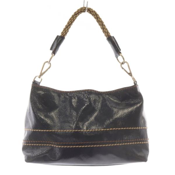 PLINIO VISONA プリニオヴィソナ ショルダーバッグ エナメル ハンドバッグ 紺 ネイビー /SR レディース【表記サイズ】実寸サイズをご参照ください。【実寸サイズ】持ち手の長さ：44cm　ヨコ：28cm　タテ：18cm　マチ：8...