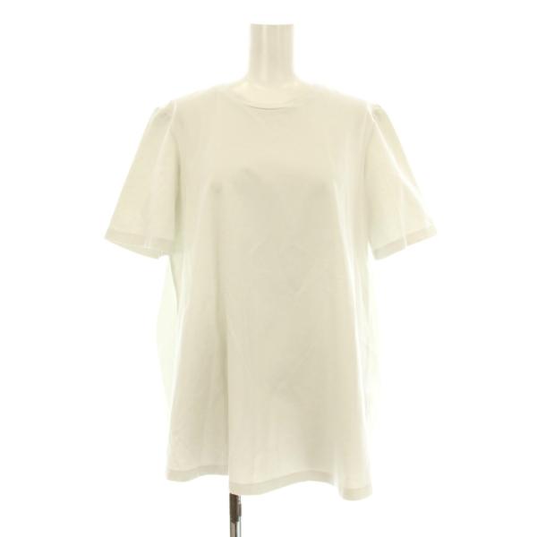 セオリーリュクス 24SS BASALT CASLEY プリーツ 異素材コンボ Tトップス Tシャツ カットソー 半袖 切替 38 ライトグレー【ブランド】セオリーリュクス theory luxe【表記サイズ】38【実寸サイズ】肩幅：38c...