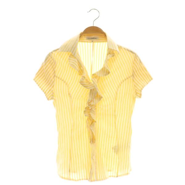 ナラカミーチェ NARA CAMICIE ブラウス 半袖 ストライプ 0 黄 イエロー 白 ホワイト /AT ■OS レディース【ブランド】ナラカミーチェ NARA CAMICIE【表記サイズ】0【実寸サイズ】肩幅：34cm　身幅：34cm...