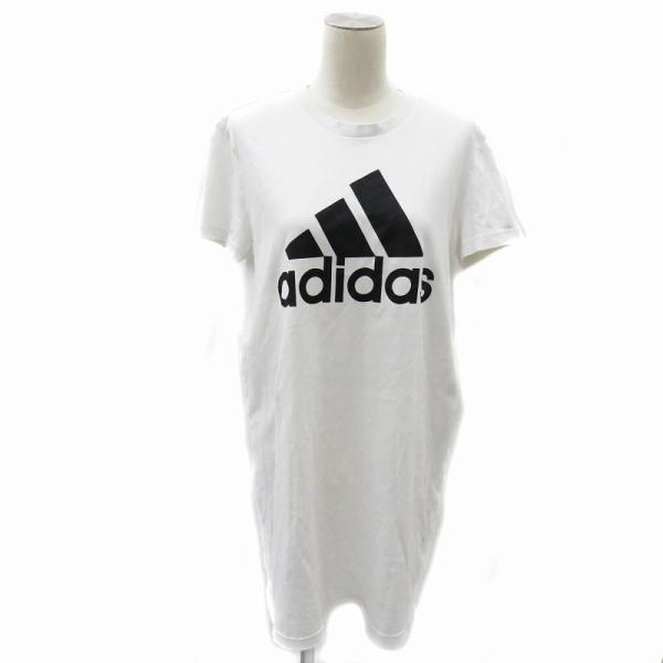 アディダス adidas Tシャツワンピース ひざ丈 半袖 ロゴプリント XOT 2XL 白 ホワイト /NM10 レディース【ブランド】アディダス adidas【表記サイズ】XOT（日本サイズ2XL相当）※実寸サイズをご確認ください。【実...