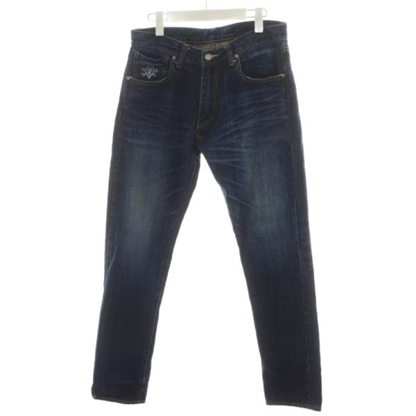 アイス クリーム ICE CREAM デニムパンツ ジーンズ ジーパン Gパン ロゴ 刺繍 M 紺 ネイビー /AN26 メンズ【ブランド】アイス クリーム ICE CREAM【表記サイズ】M【実寸サイズ】ウエスト：約78cm　もも幅：約2...