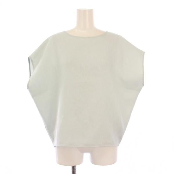 ソージュ SOEJU リネーラショートスリーブコクーンブラウス シャツ プルオーバー フレンチスリーブ 半袖 クルーネック 無地 M 水色【表記サイズ】M【実寸サイズ】身幅：約61.5cm　着丈：約53cm　ゆき丈：約33cm　　【素材】ポ...