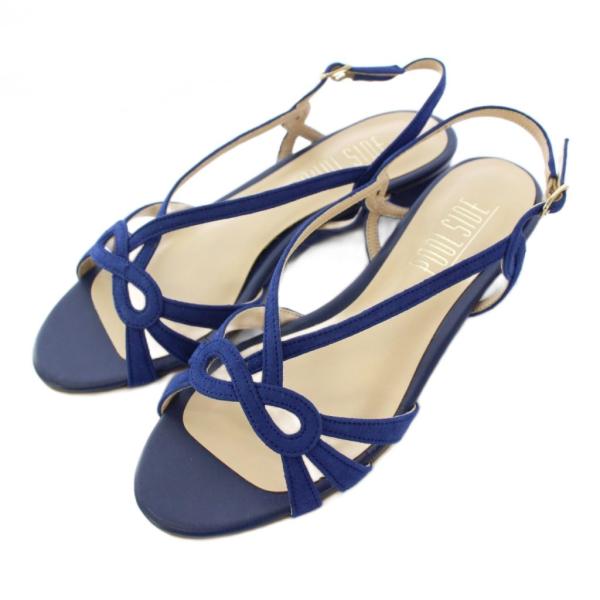 プールサイド POOLSIDE ストラップサンダル ラウンドトゥ ローヒール スエード 23.5cm 紺 ネイビー /BB レディース【ブランド】プールサイド POOLSIDE【表記サイズ】23.5cm【実寸サイズ】ヒールの高さ：約3cm　...