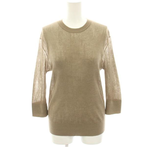 ジャーナルスタンダードレサージュ journal standard L'essage 24AW シアーリブニット カットソー 七分袖 ベージュ 24080370022030【ブランド】ジャーナルスタンダードレサージュ journal sta...