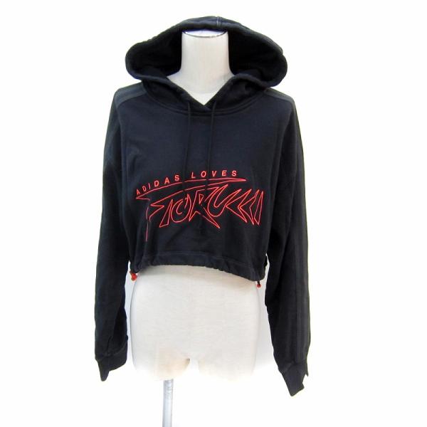アディダスオリジナルス adidas originals パーカー スウェット ショート丈 プルオーバー ロゴ 刺繍 スリーライン M 黒 ブラック /SY28 レディース【ブランド】アディダスオリジナルス adidas originals...