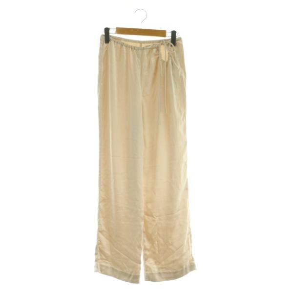 アリシアスタン ALEXIA STAM リボンサテンストレートパンツ イージー ワイド S アイボリー /MY ■OS レディース【表記サイズ】S【実寸サイズ】ウエスト：54〜cm　もも幅：30cm　裾幅：23cm　股上：30cm　股下：6...