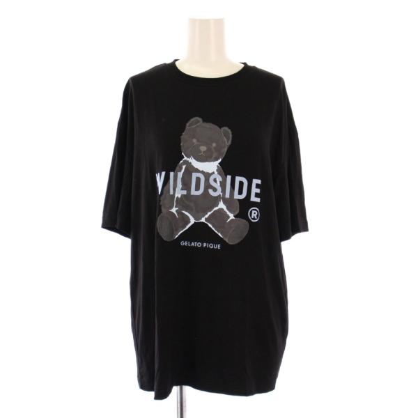 ジェラートピケ gelato pique WILDSIDE ベアモチーフTシャツ 半袖 クルーネック ストレッチ ロゴ イラスト プリント S-M 黒 PUCT245207【ブランド】ジェラートピケ gelato pique【表記サイズ】S...